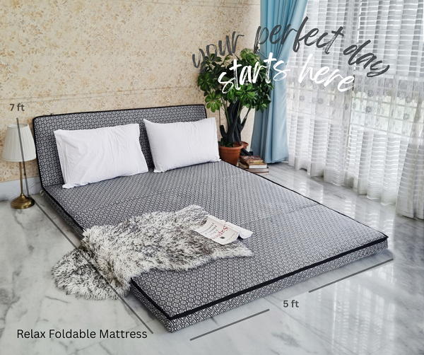Relax Floor Mattress -Grey Block Pattern Large Sleeping Mat - RELAX MATS